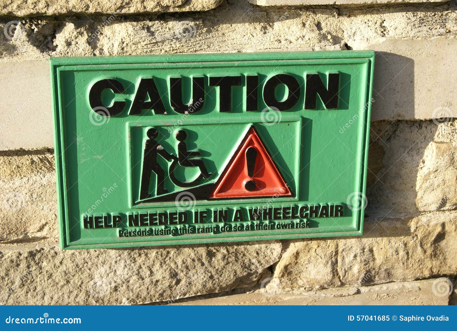 Caution Sign To Help Disabled People on Wheelchairs Stock Image - Image ...