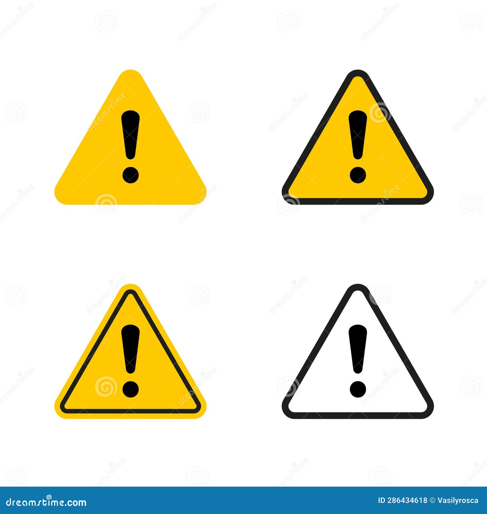 Caution Sign Triangle Exclamation Hazard Warn Icon. Yellow Caution Sign ...