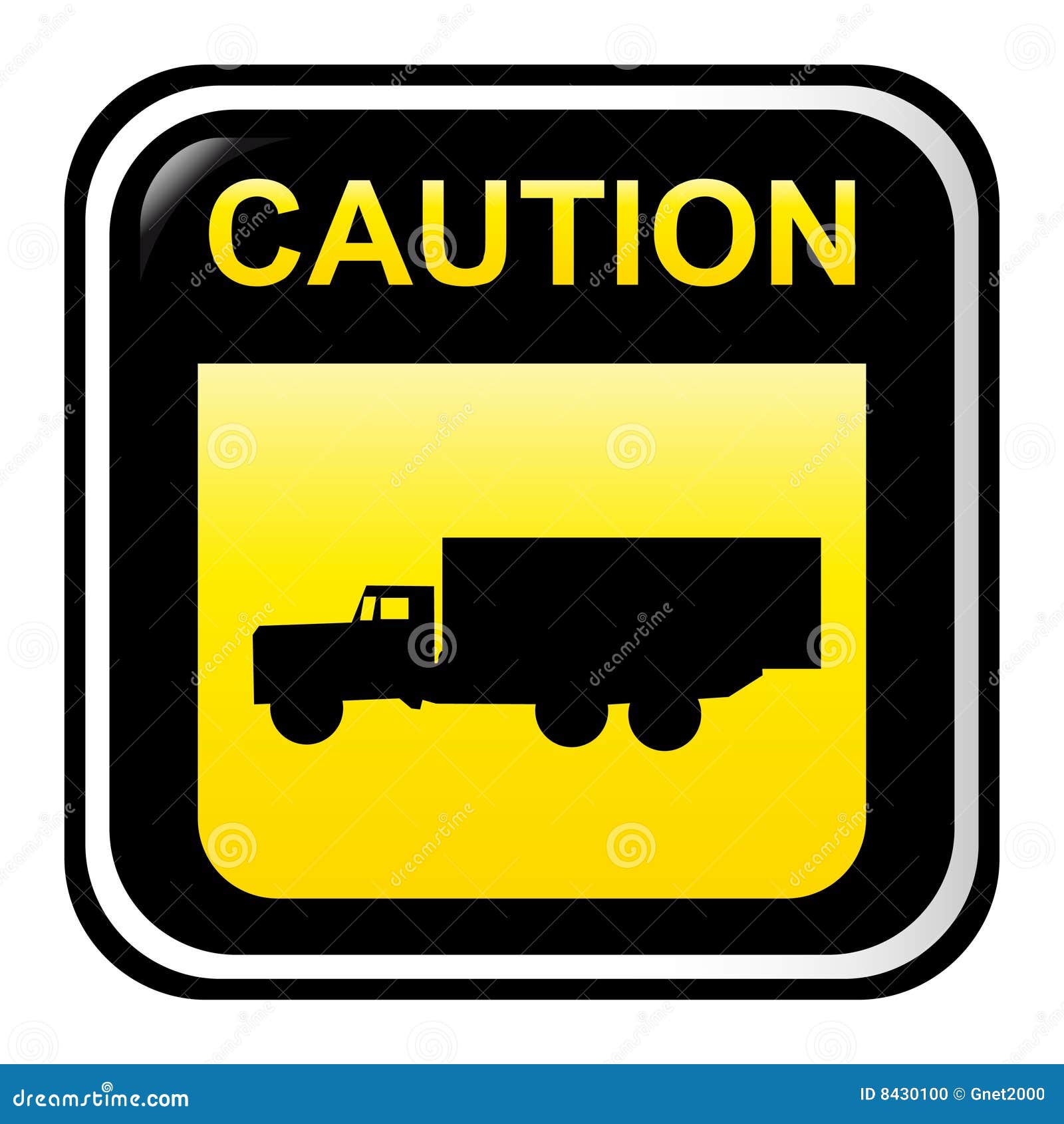 Caution sign - truck stock vector. Illustration of info - 8430100