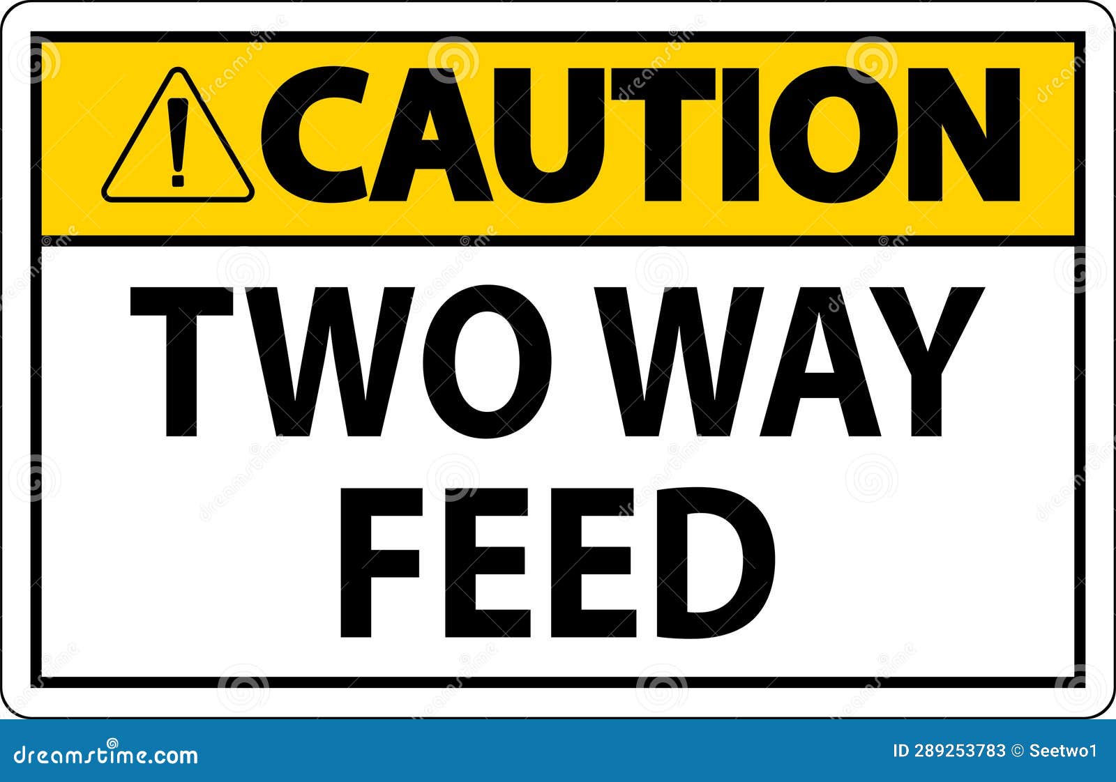 Caution Sign Two Way Feed stock vector. Illustration of girl - 289253783