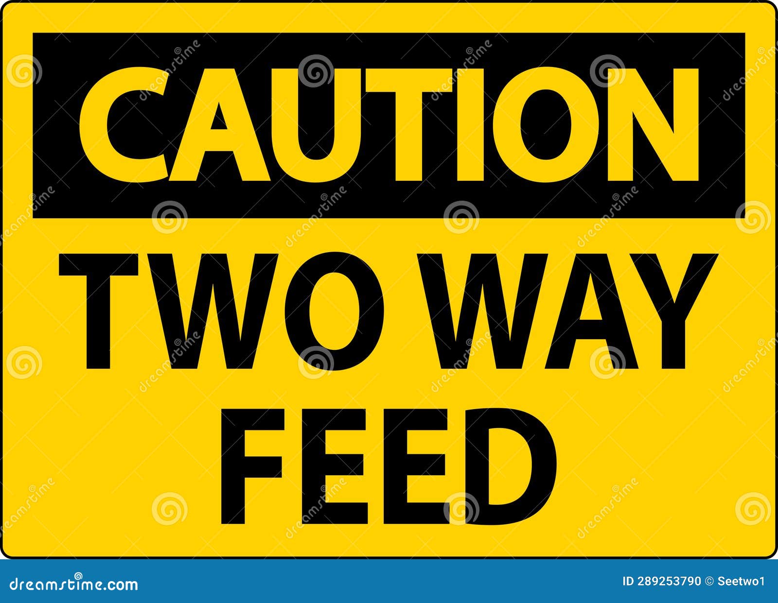 Caution Sign Two Way Feed stock vector. Illustration of baby - 289253790