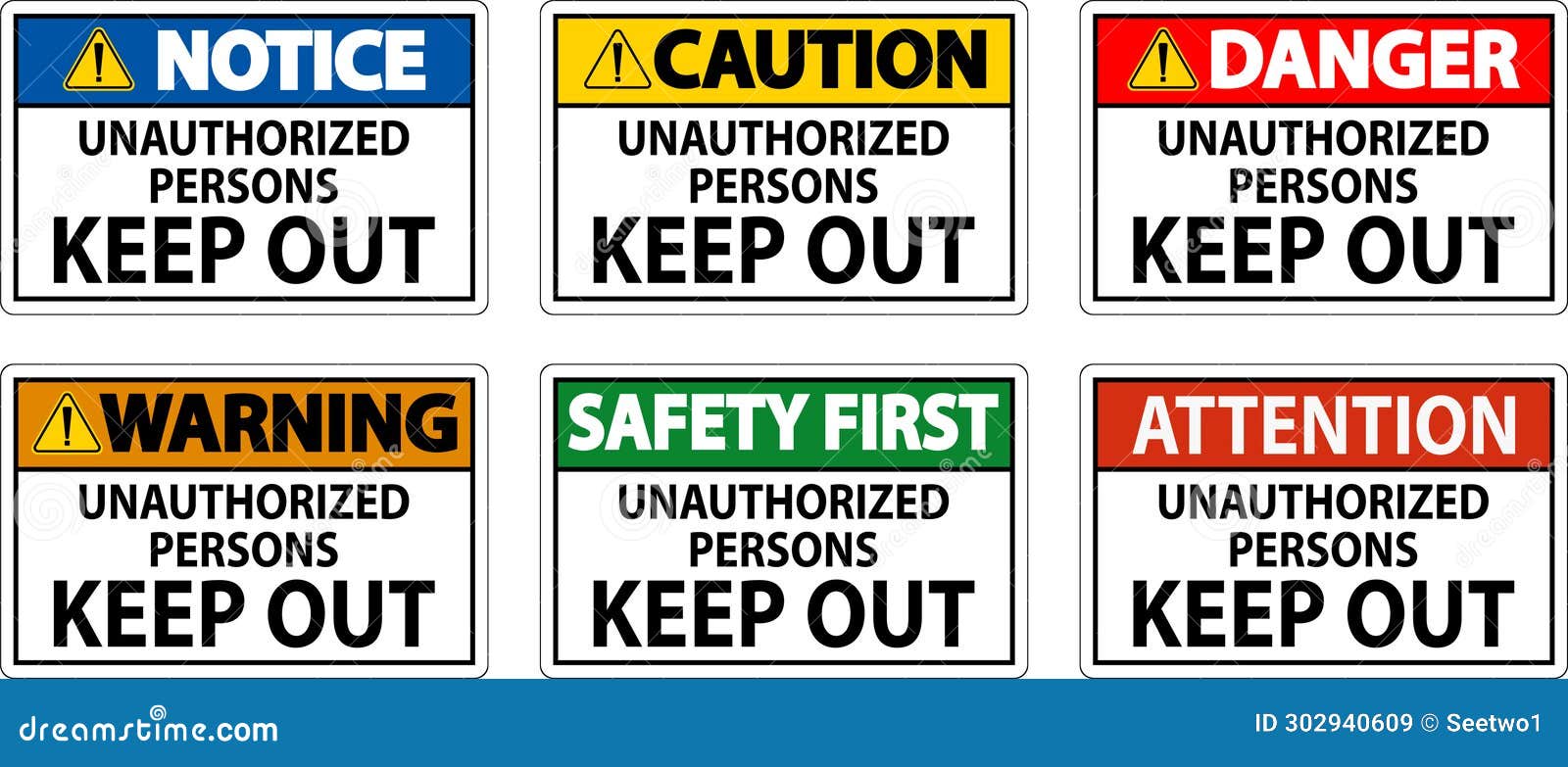 Caution Sign Unauthorized Persons Keep Out Stock Vector - Illustration ...