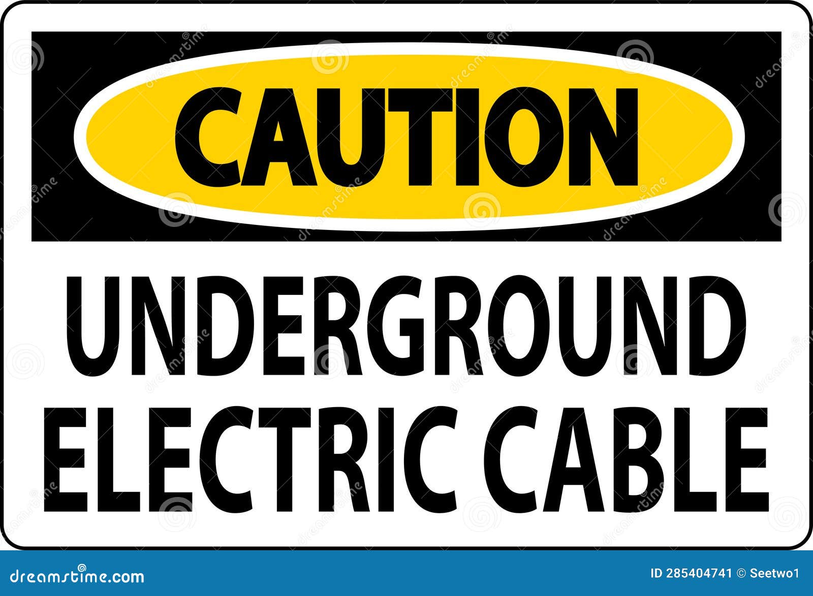 Caution Sign, Underground Electric Cable Stock Vector - Illustration of ...