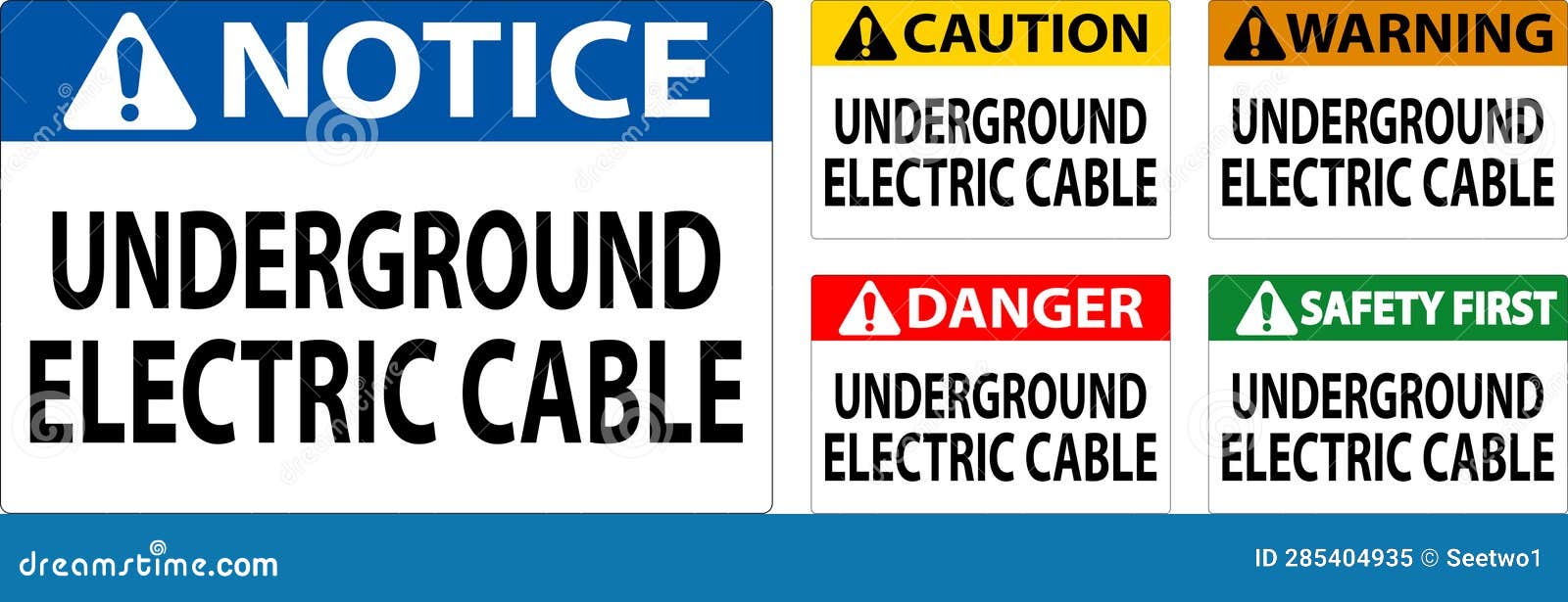 Caution Sign, Underground Electric Cable Stock Vector - Illustration of ...