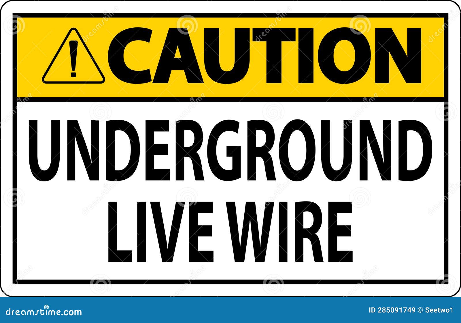 Caution Sign, Underground Live Wire Stock Vector - Illustration of ...