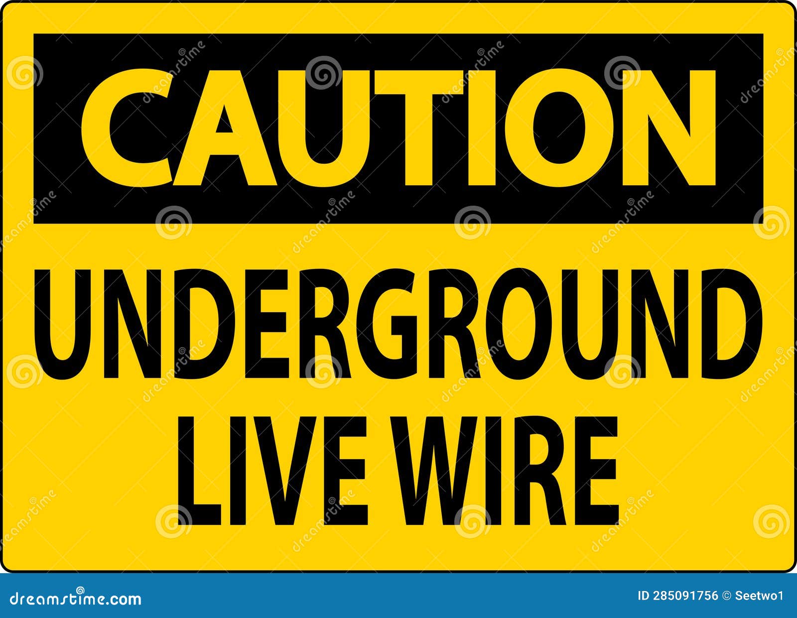 Caution Sign, Underground Live Wire Stock Vector - Illustration of ...