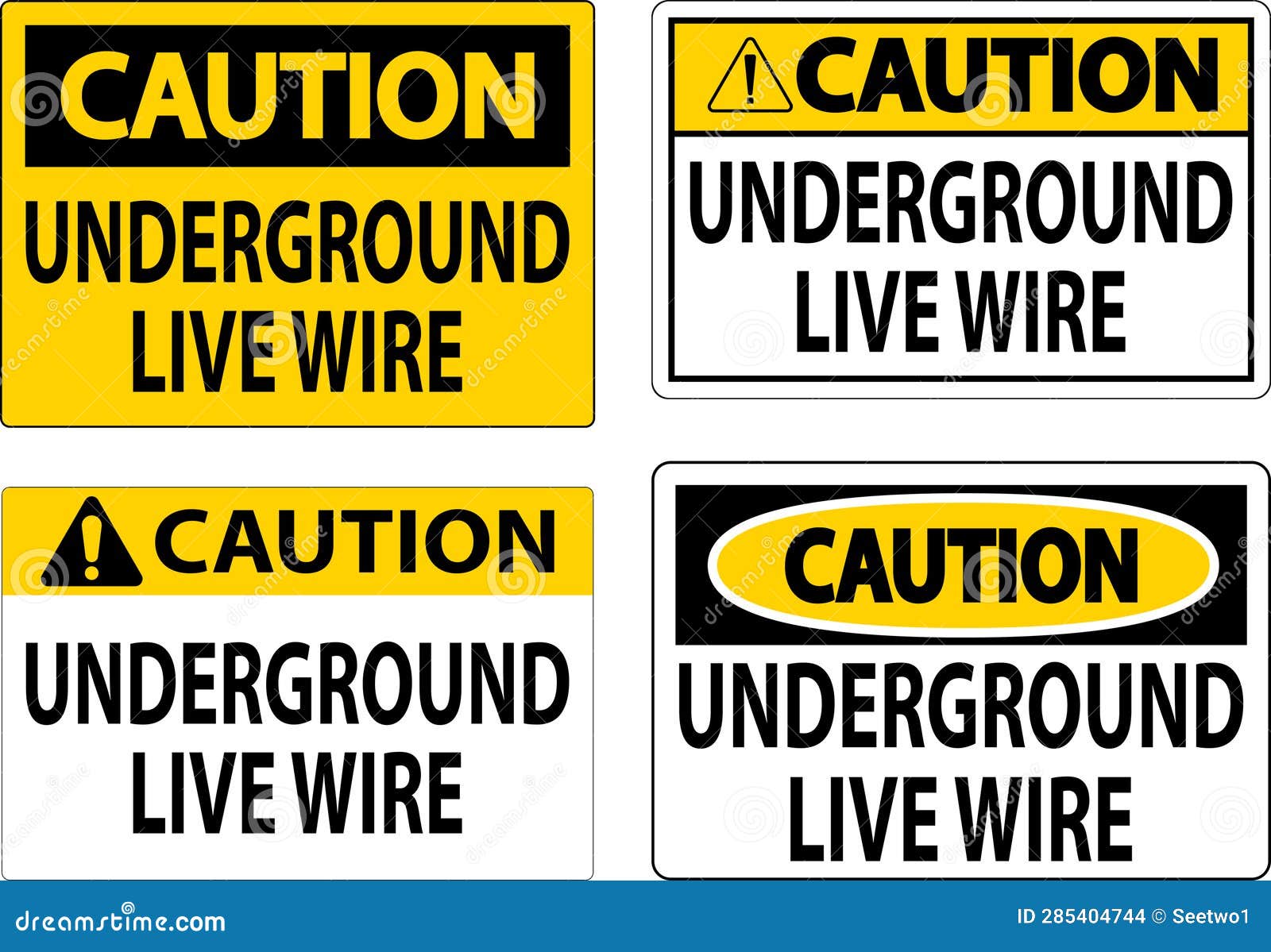 Caution Sign, Underground Live Wire Stock Vector - Illustration of ...