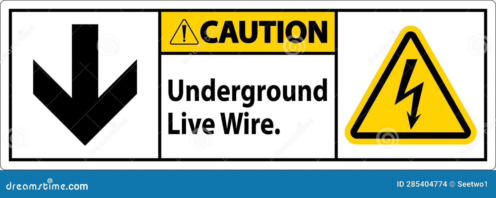 Caution Sign, Underground Live Wire Stock Vector - Illustration of ...