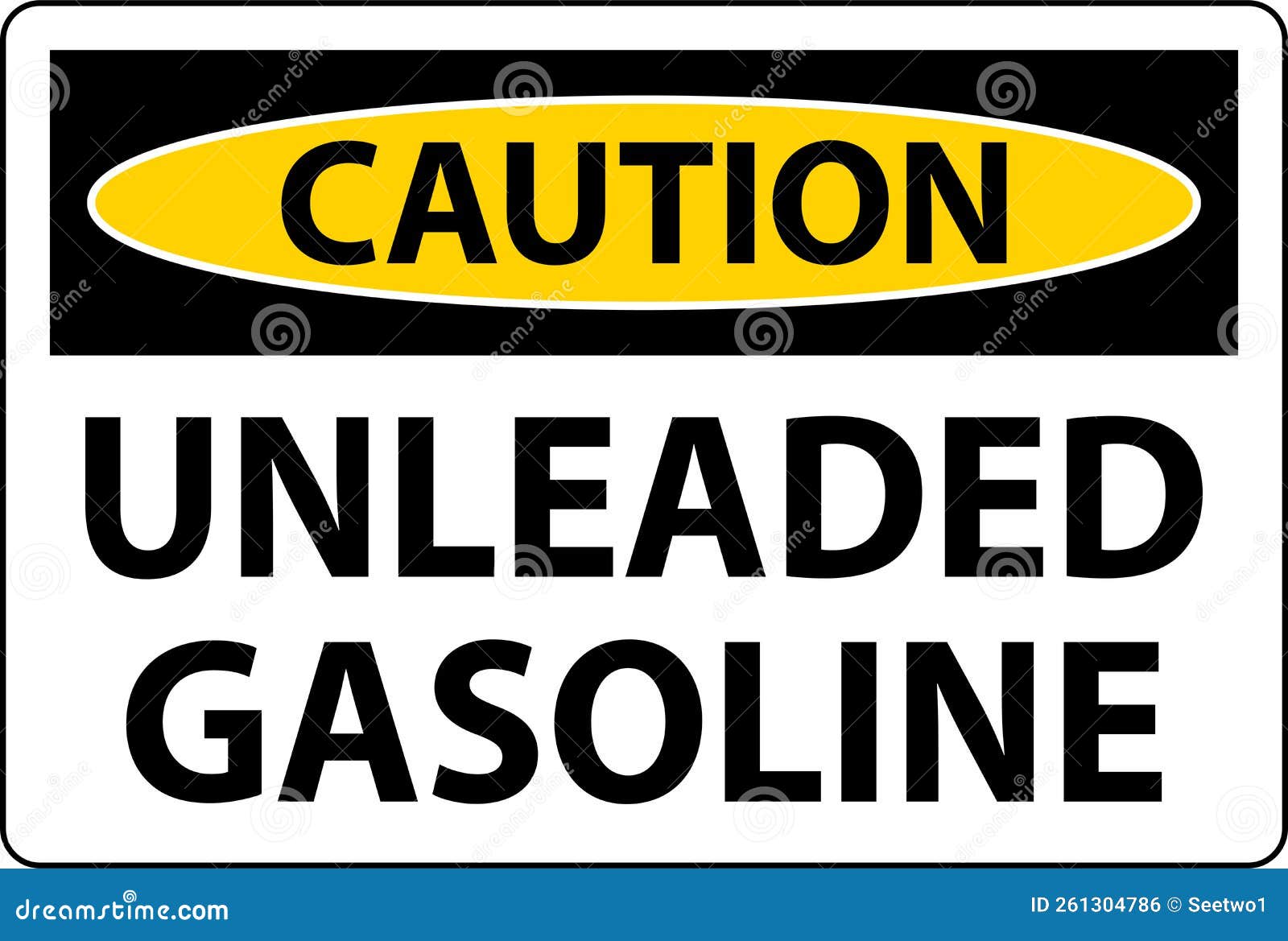 Caution Sign Unleaded Gasoline on White Background Stock Vector ...
