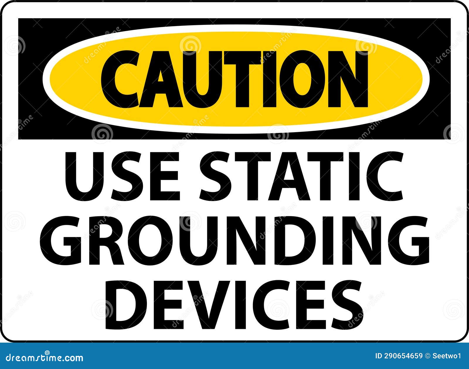 Caution Sign Use Static Grounding Devices Stock Vector - Illustration ...