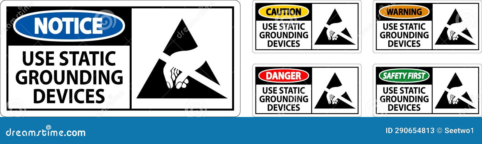 Caution Sign Use Static Grounding Devices Stock Vector - Illustration ...