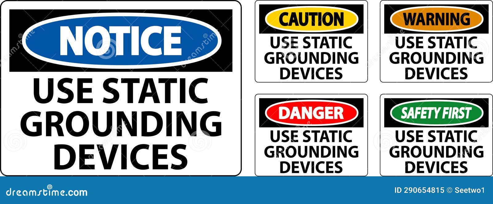 Caution Sign Use Static Grounding Devices Stock Vector - Illustration ...