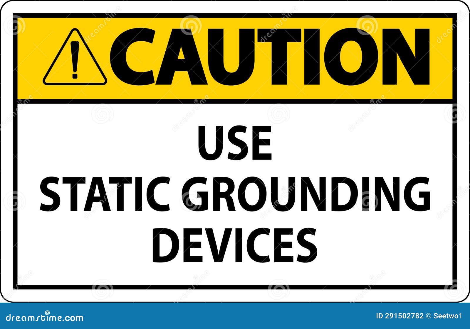 Caution Sign Use Static Grounding Devices Stock Vector - Illustration ...