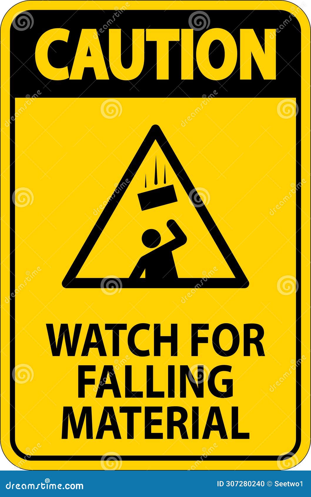 Caution Sign, Watch for Falling Material Stock Vector - Illustration of ...