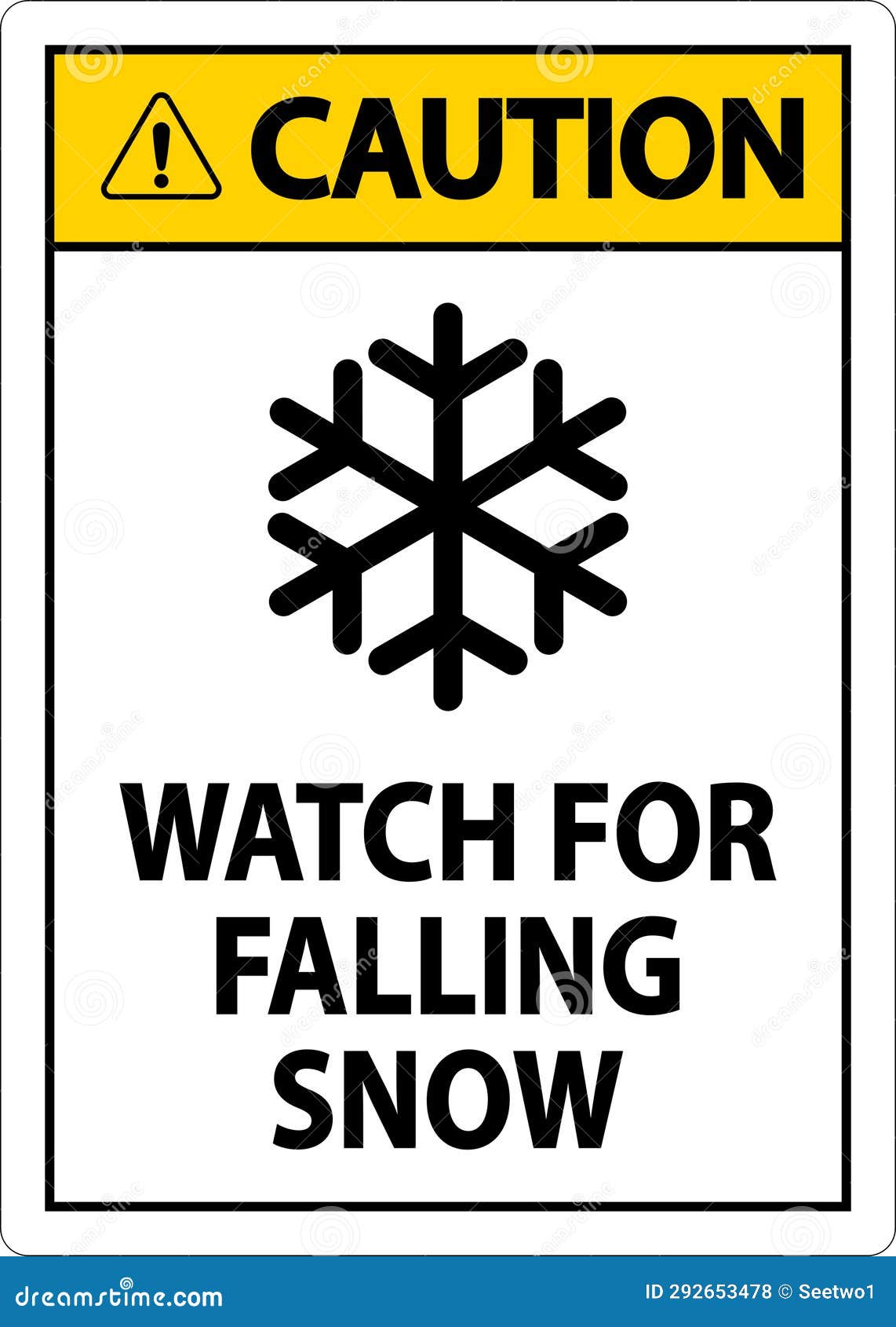 Caution Sign Watch for Falling Snow Stock Vector - Illustration of ...