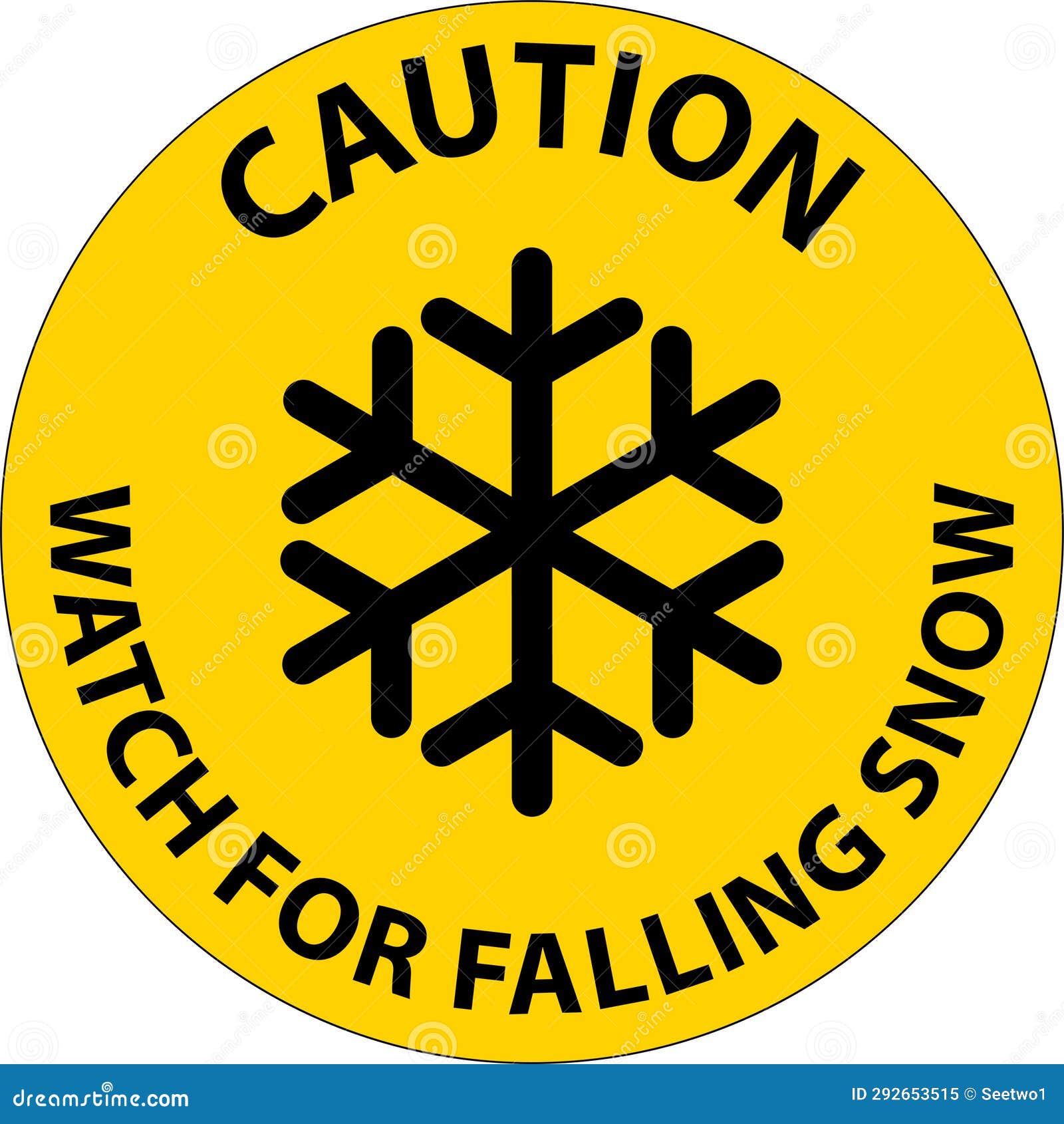 Caution Sign Watch for Falling Snow Stock Vector - Illustration of ...