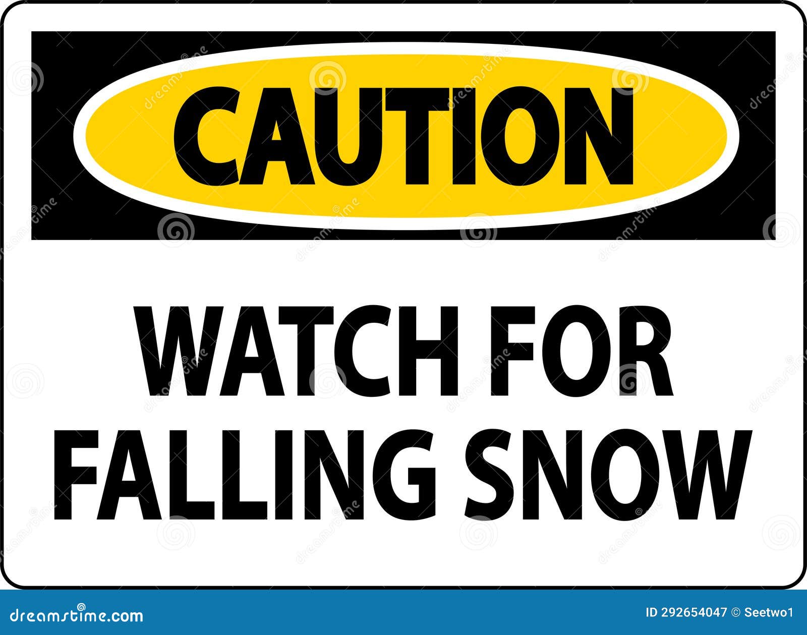 Caution Sign Watch for Falling Snow Stock Vector - Illustration of ...