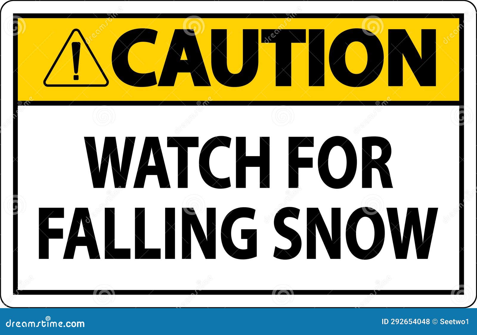 Caution Sign Watch for Falling Snow Stock Vector - Illustration of ...