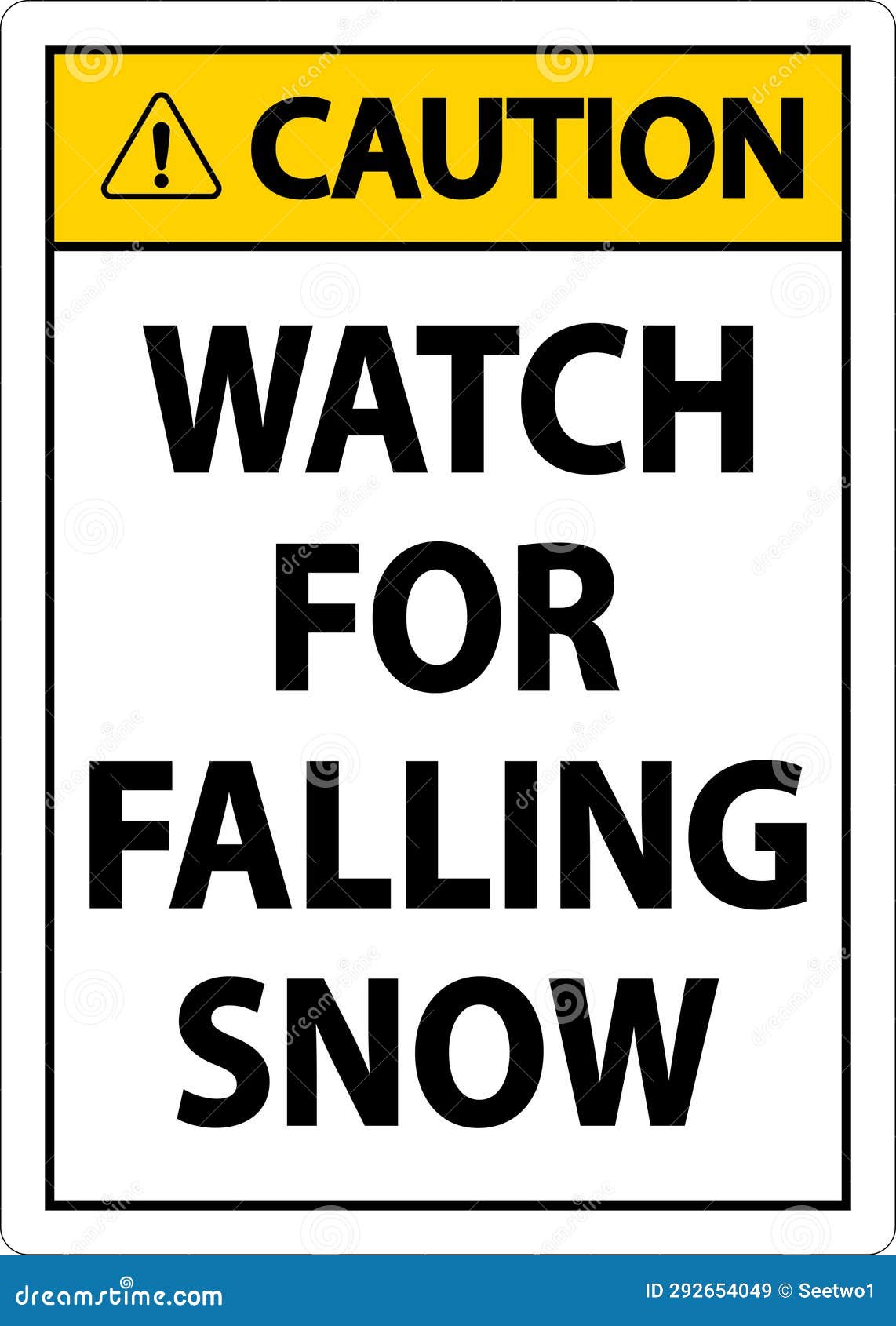 Caution Sign Watch for Falling Snow Stock Vector - Illustration of ...