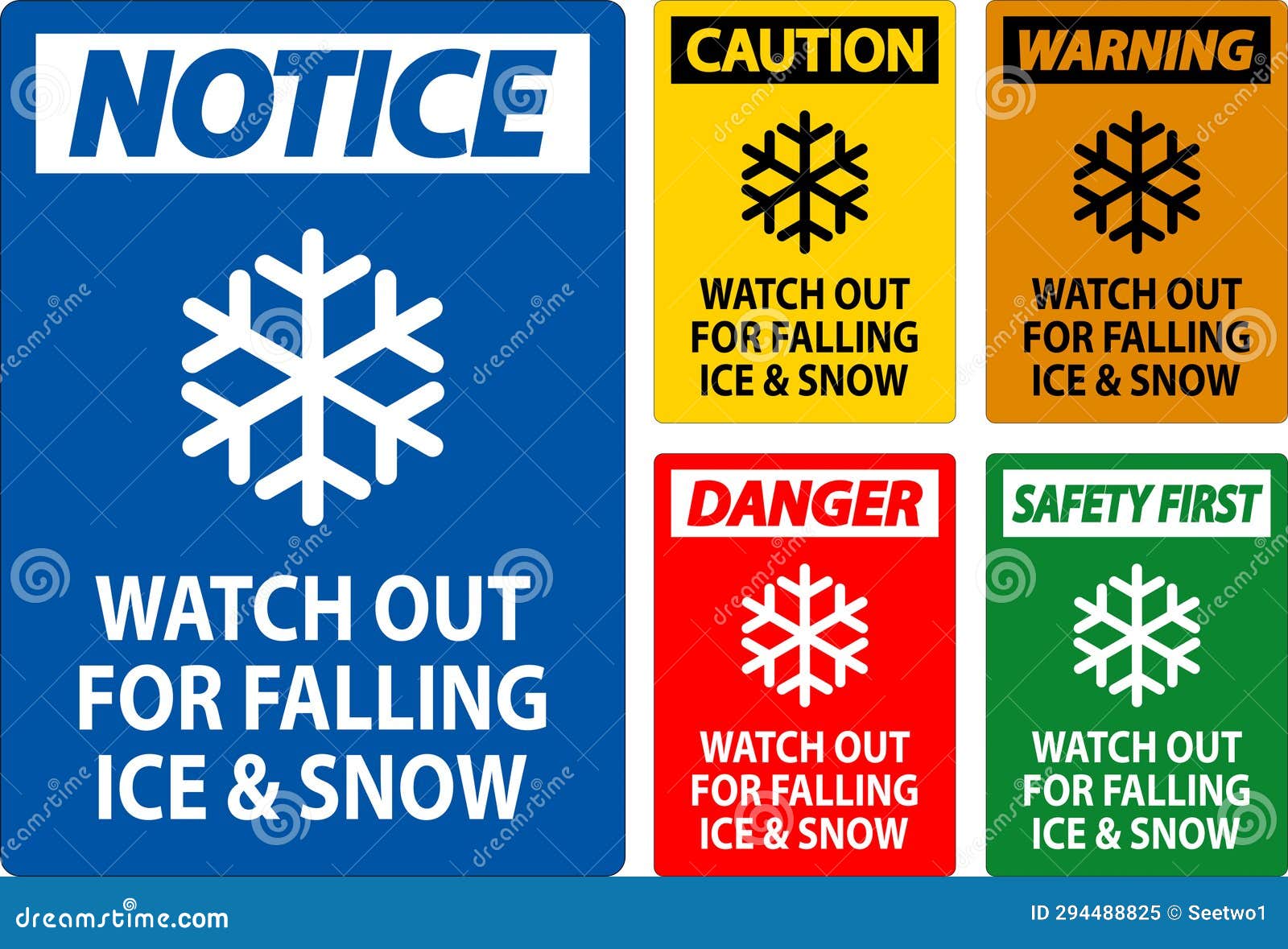 Caution Sign Watch Out for Falling Ice and Snow Stock Vector ...