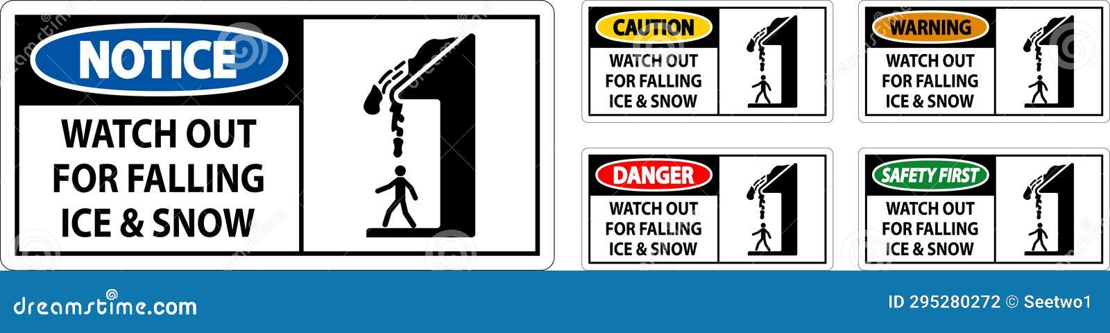 Caution Sign Watch Out for Falling Ice and Snow Stock Vector ...