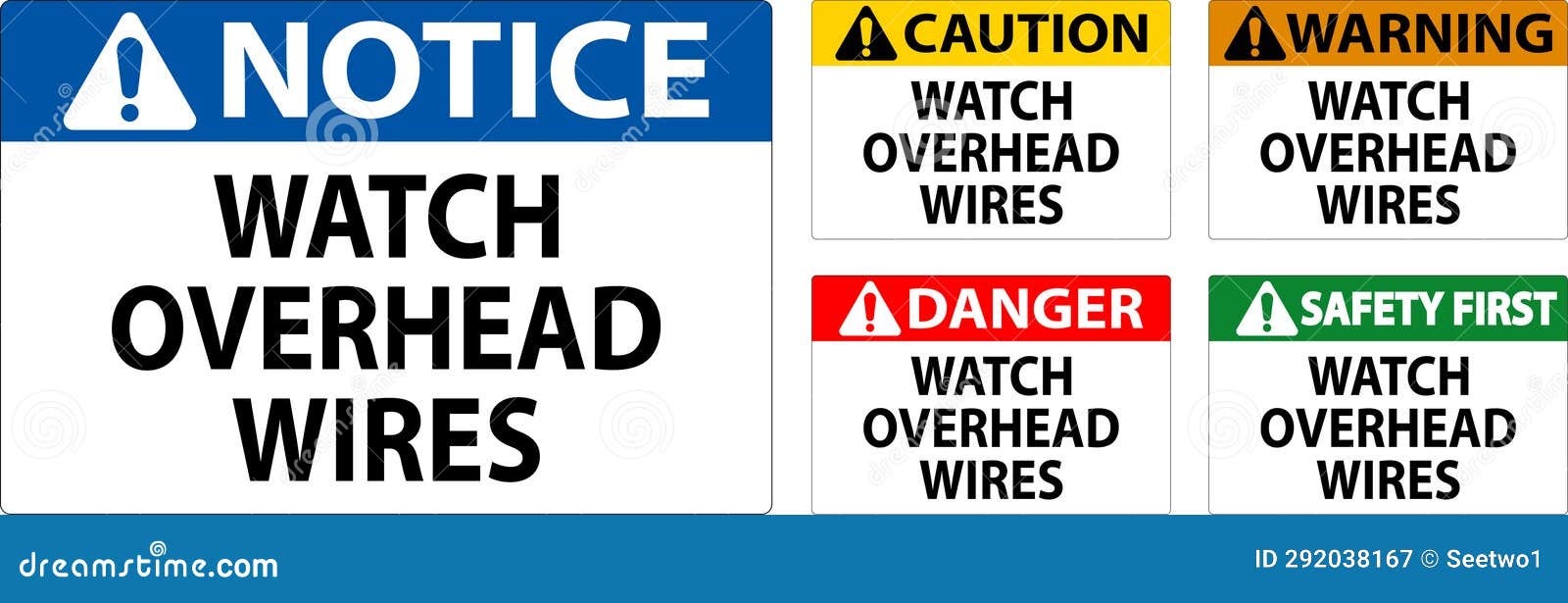 Caution Sign Watch Overhead Wires Stock Vector - Illustration of lift ...