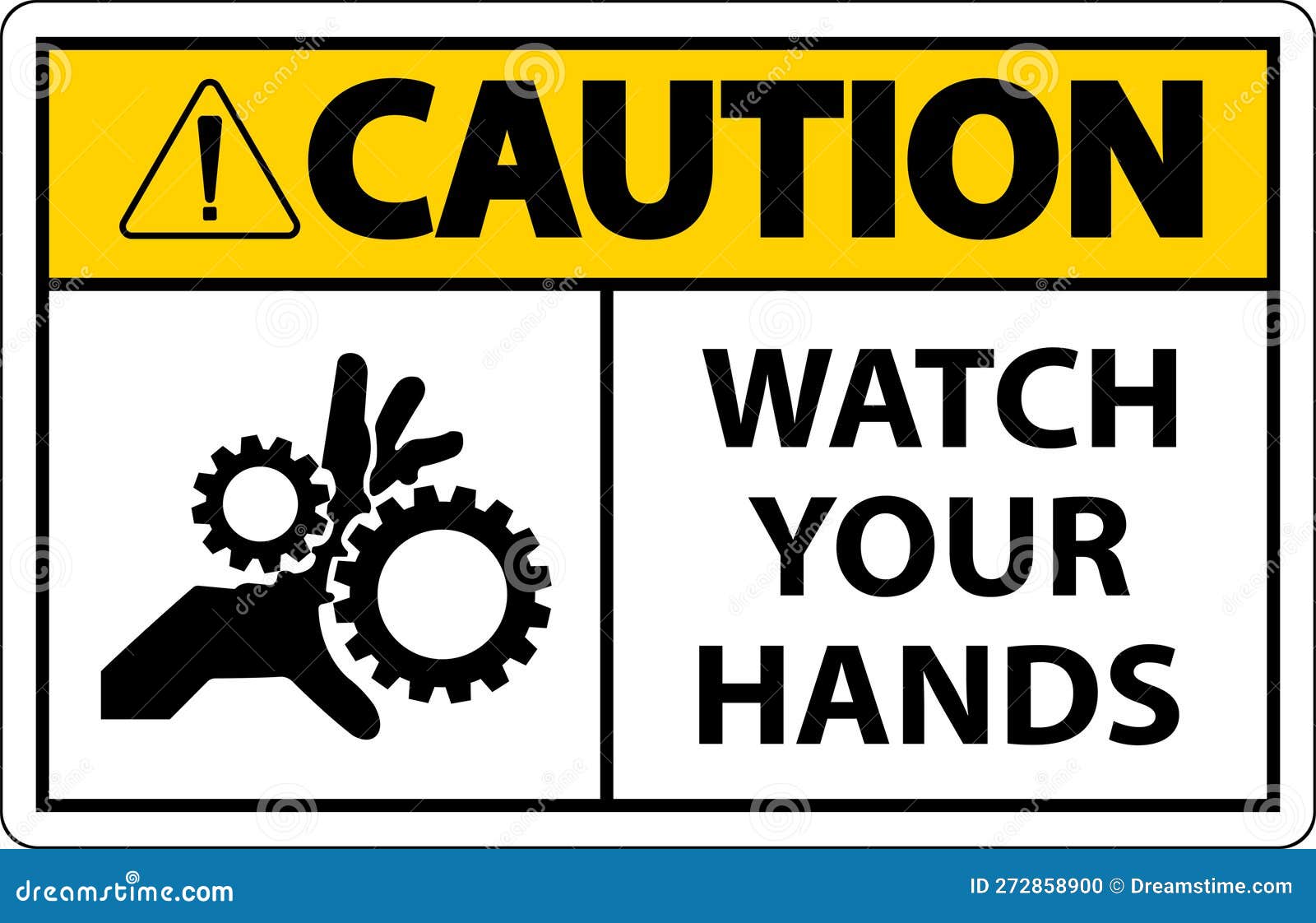 Caution Sign Watch Your Hands and Fingers Stock Vector - Illustration ...