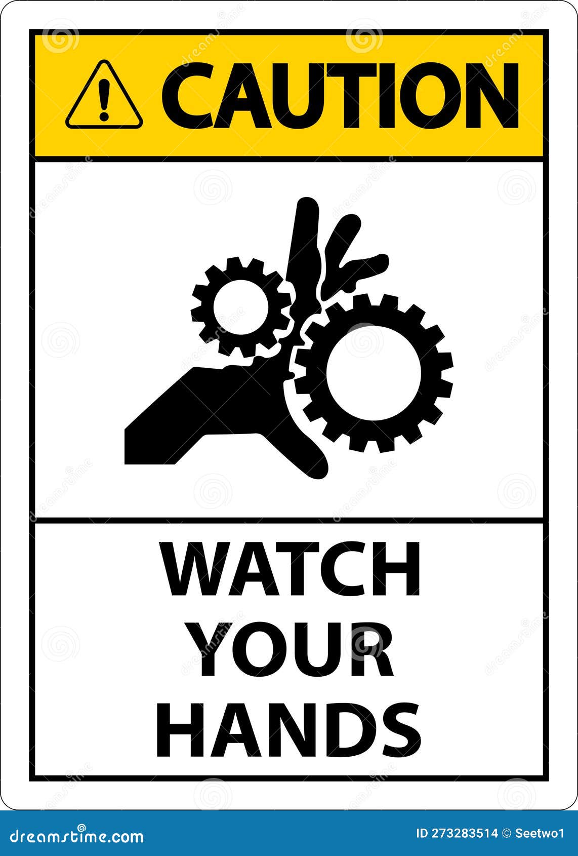Caution Sign Watch Your Hands and Fingers Stock Vector - Illustration ...