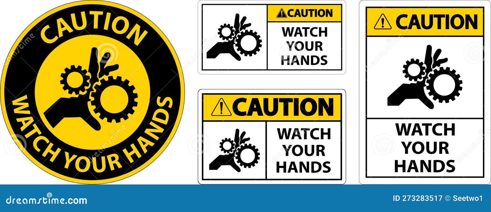 Caution Sign Watch Your Hands and Fingers Stock Vector - Illustration ...