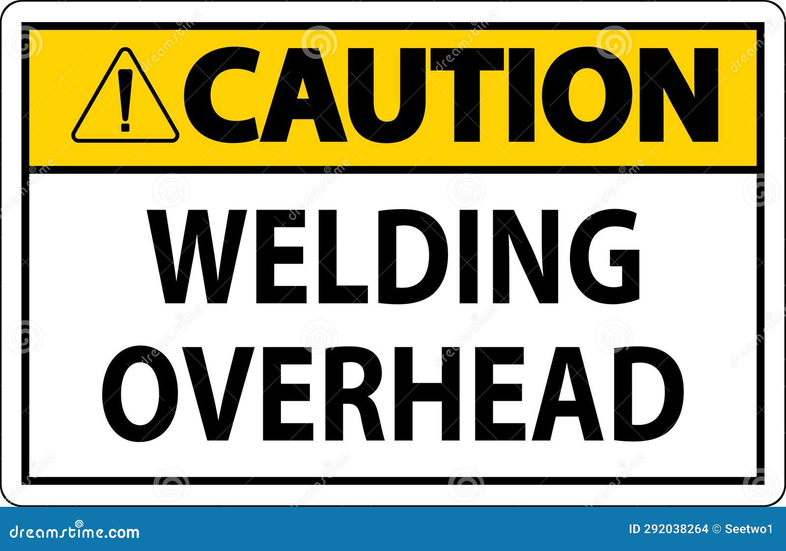 Caution Sign Welding Overhead Stock Vector - Illustration of ...
