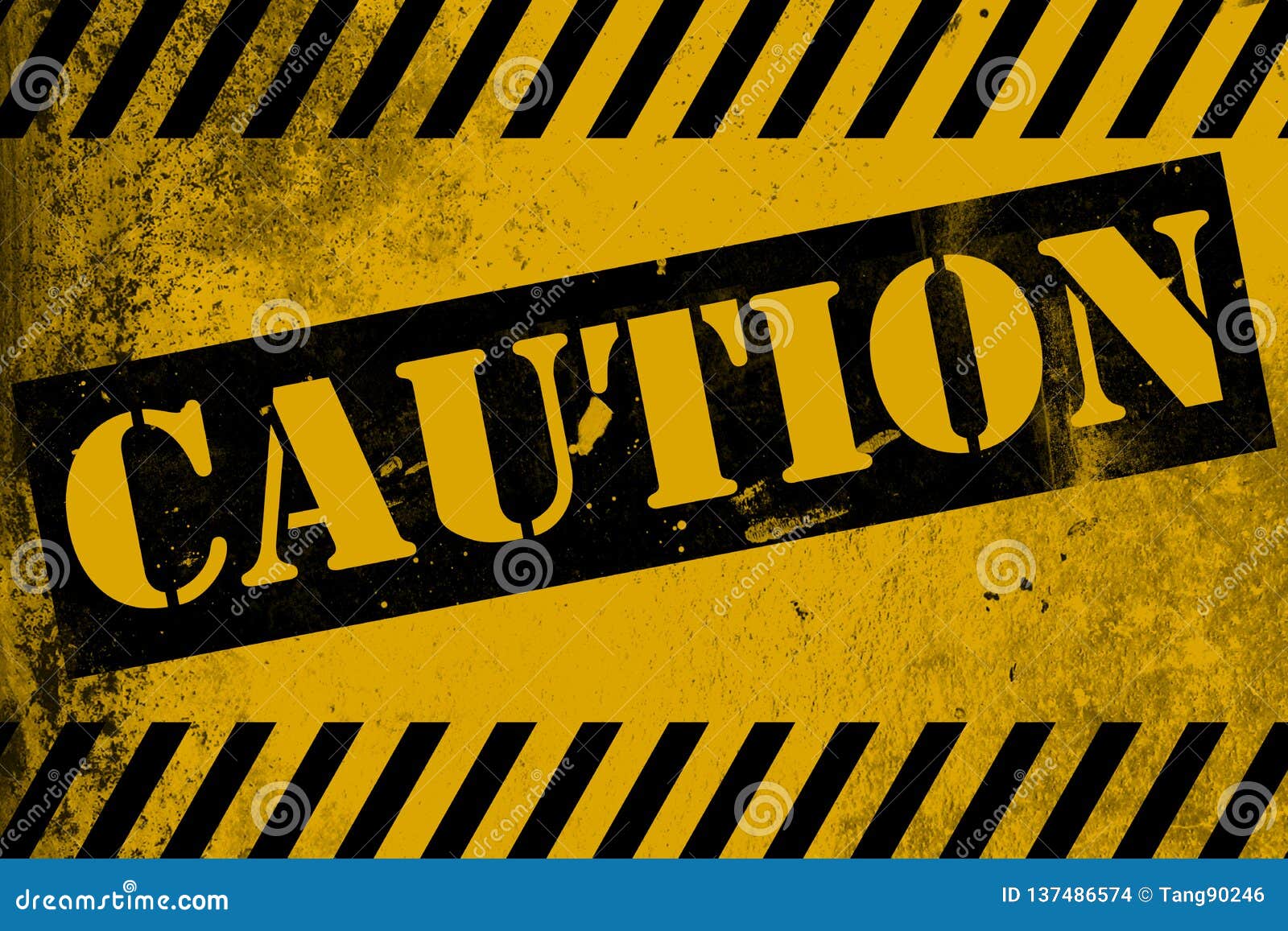 Caution Sign Yellow with Stripes Stock Illustration - Illustration of ...