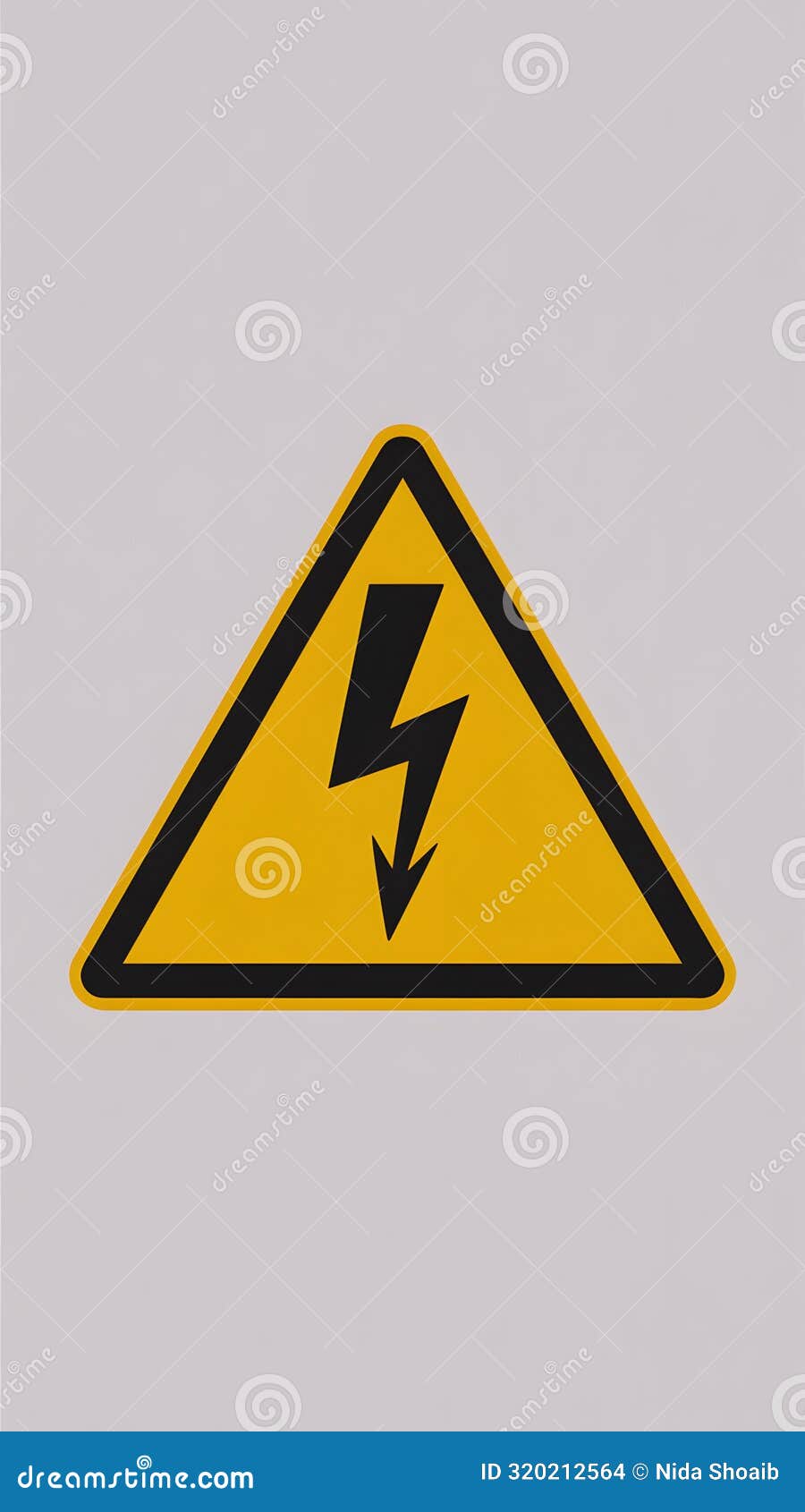 Caution Sign with Yellow Triangle and Black Lightning Bolt Pointing ...