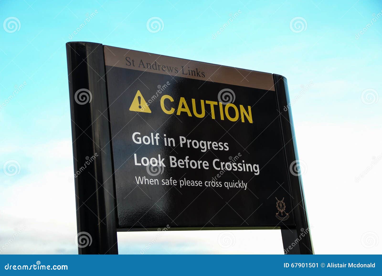 Caution Signboard at St Andrews Golf Course Scotland Stock Image ...