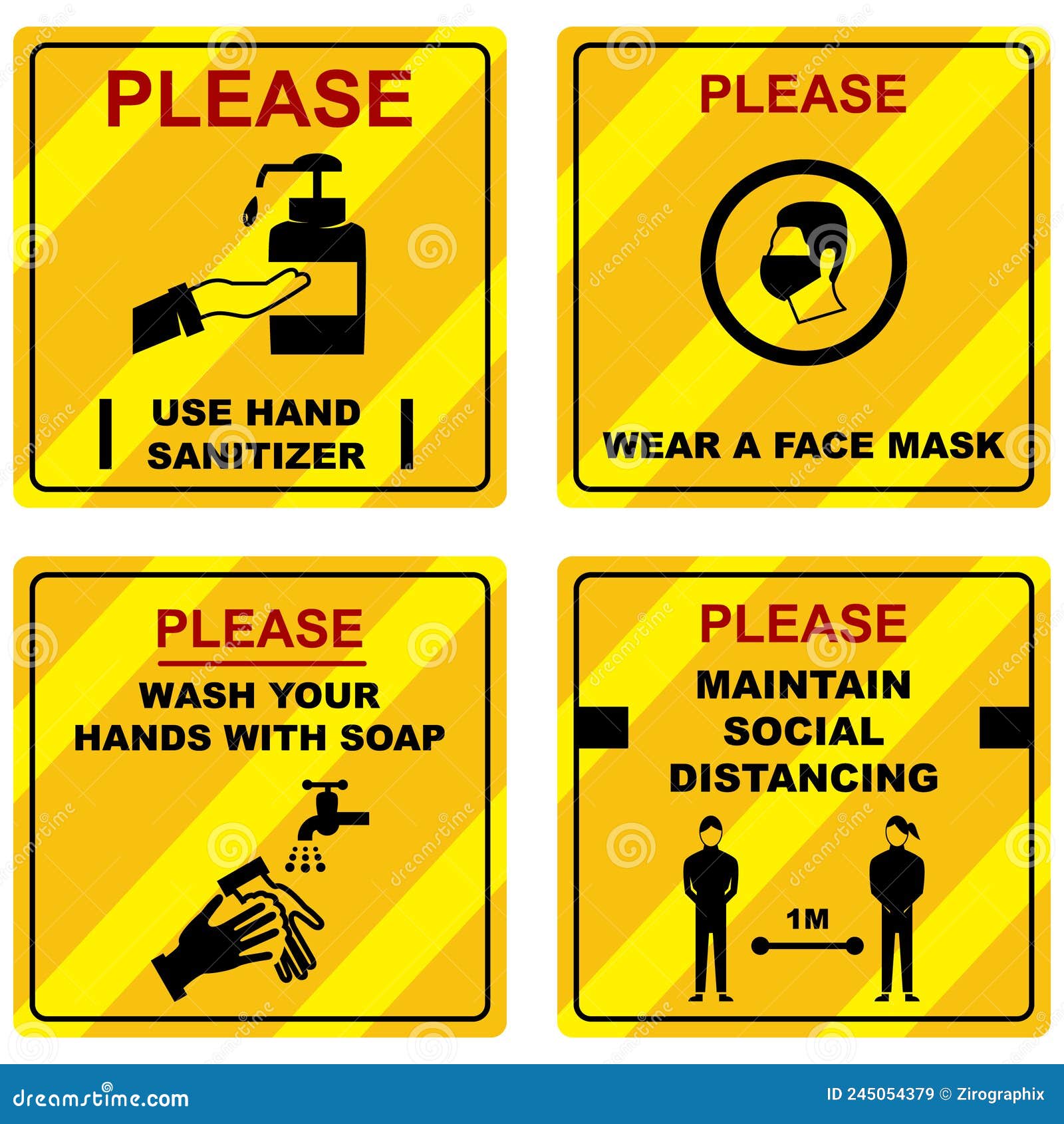 Caution Signs Vector Art Design Stock Vector - Illustration of green ...