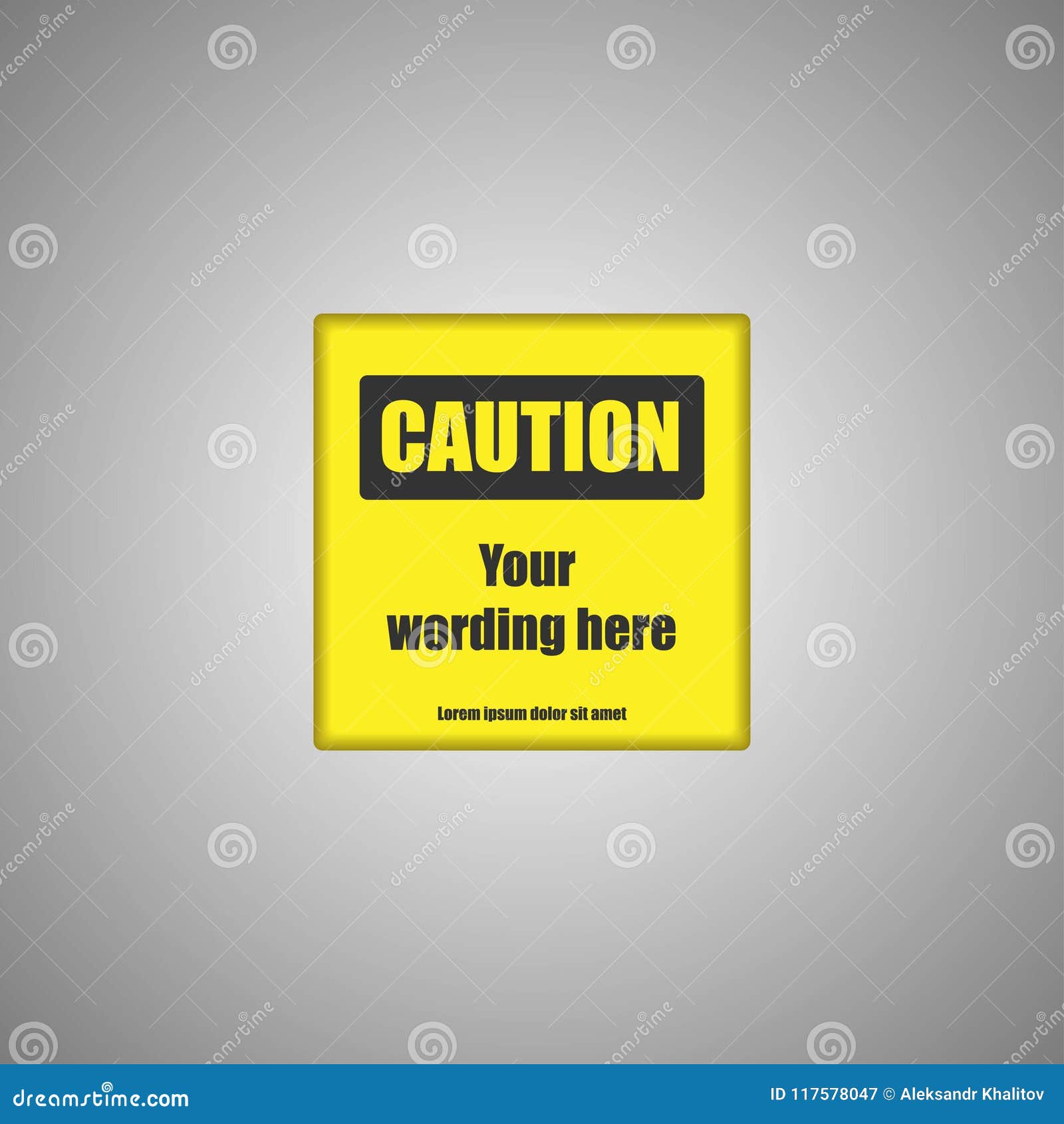 Caution Sings in Rectangle with Your Wording Here Stock Illustration ...