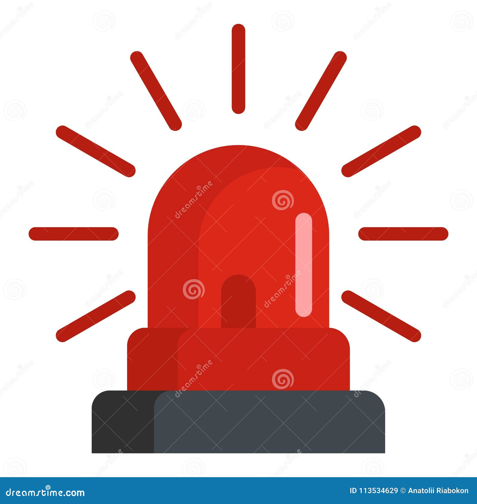 Caution Siren Icon, Flat Style Stock Vector - Illustration of flat ...
