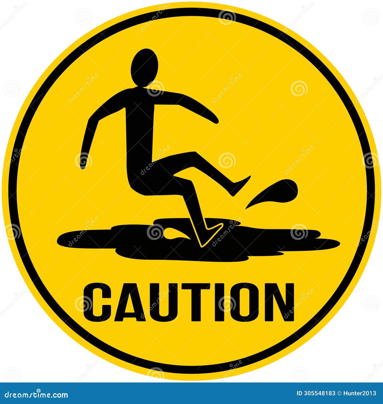 Man Slipping On Wet Floor Line Icon, Waterpark Concept, Wet Floor Sign ...
