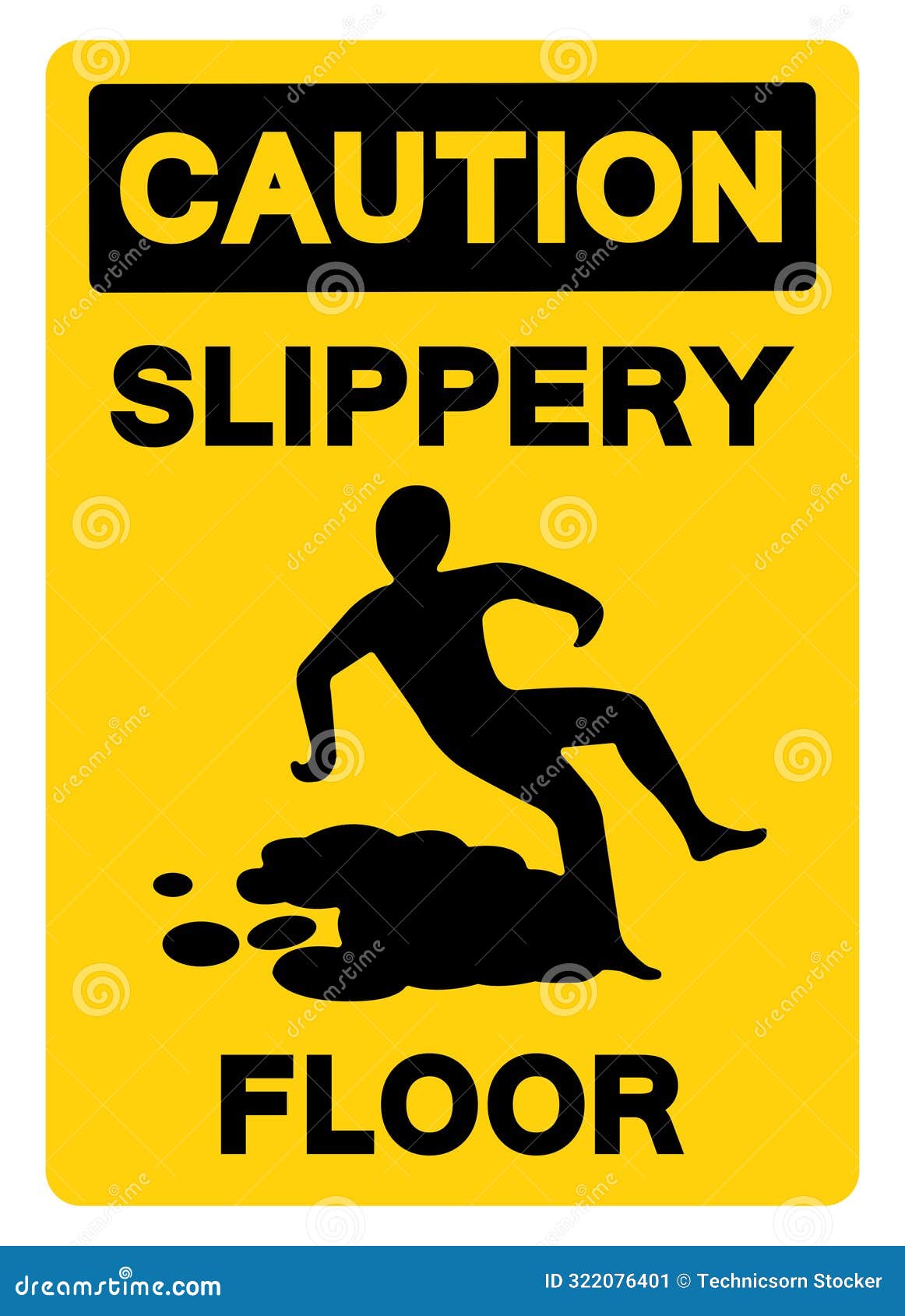Caution Slippery Floor Symbol Sign,Vector Illustration, Isolate on ...
