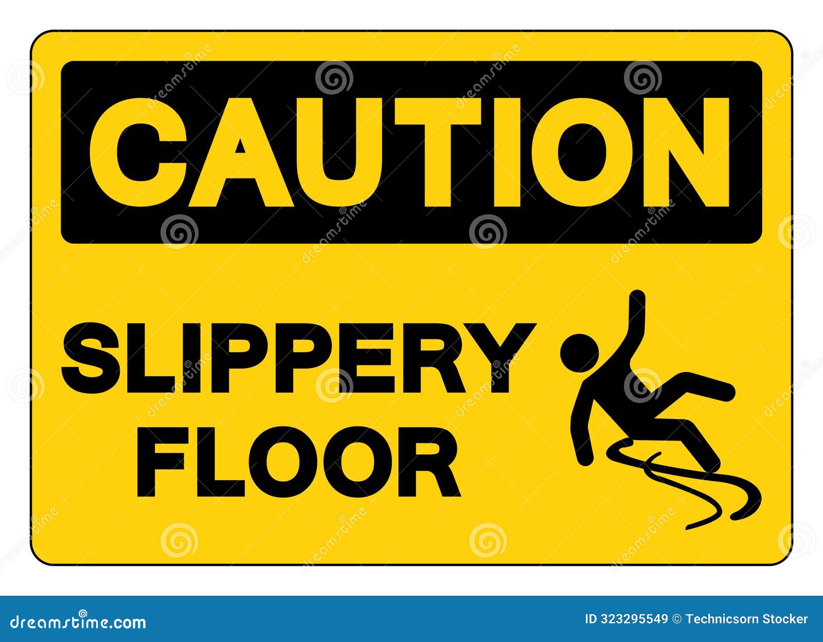 Caution Slippery With Drop Water Vector Illustration | CartoonDealer ...