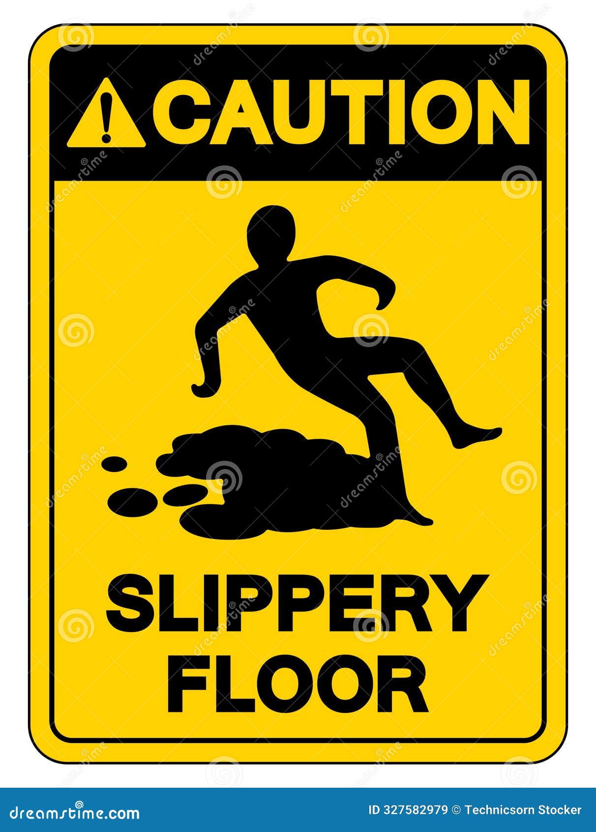 Caution Slippery Floor Symbol Sign,Vector Illustration, Isolate on ...