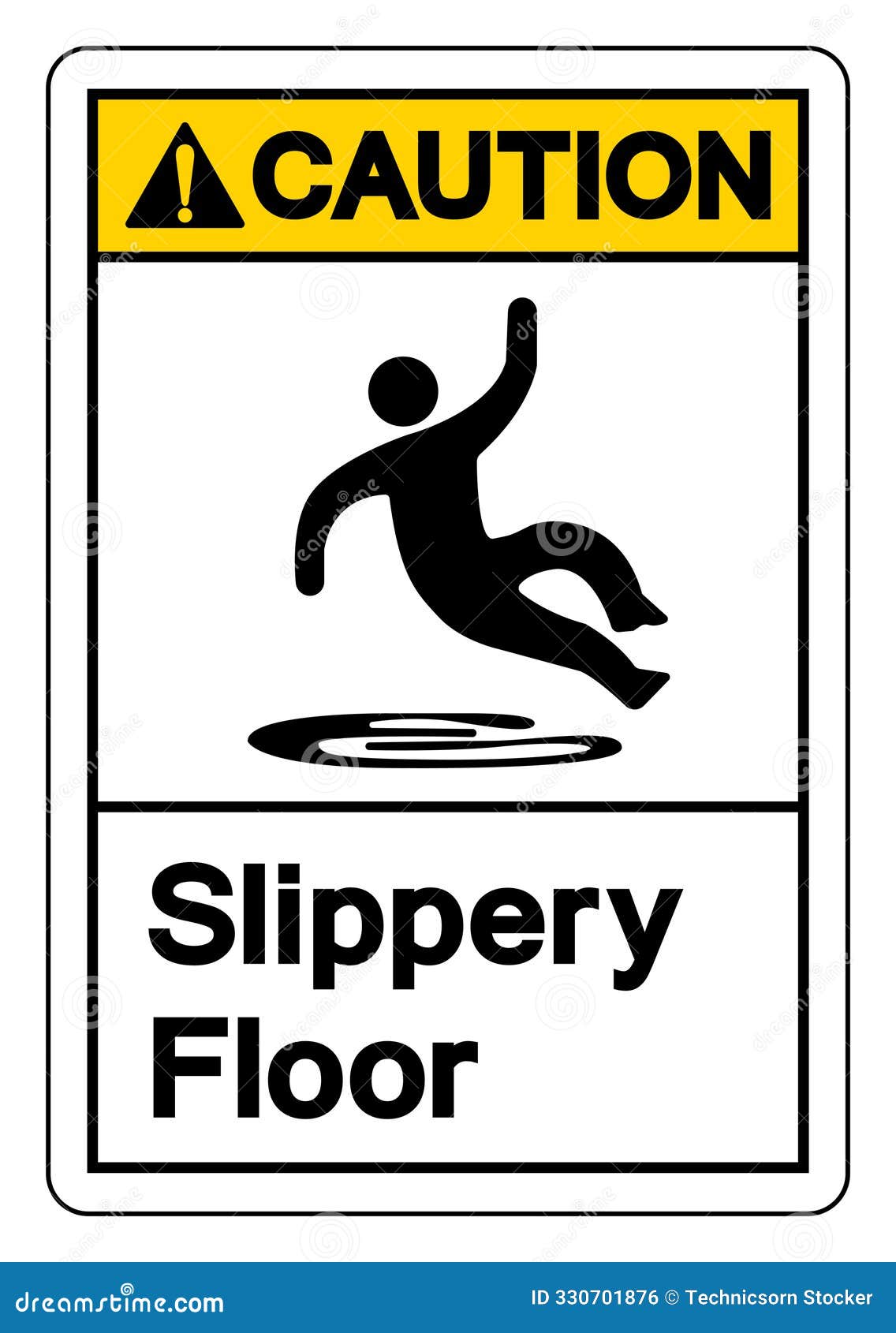 Caution Slippery Floor Symbol Sign,Vector Illustration, Isolate on ...