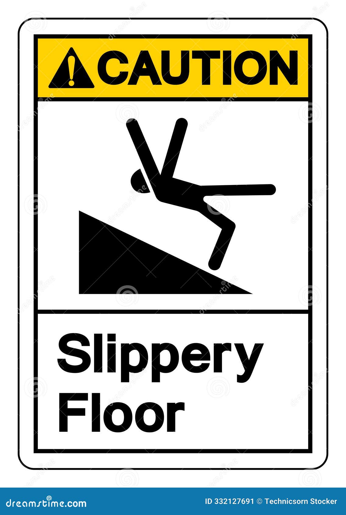 Caution Slippery Floor Symbol Sign,Vector Illustration, Isolate on ...