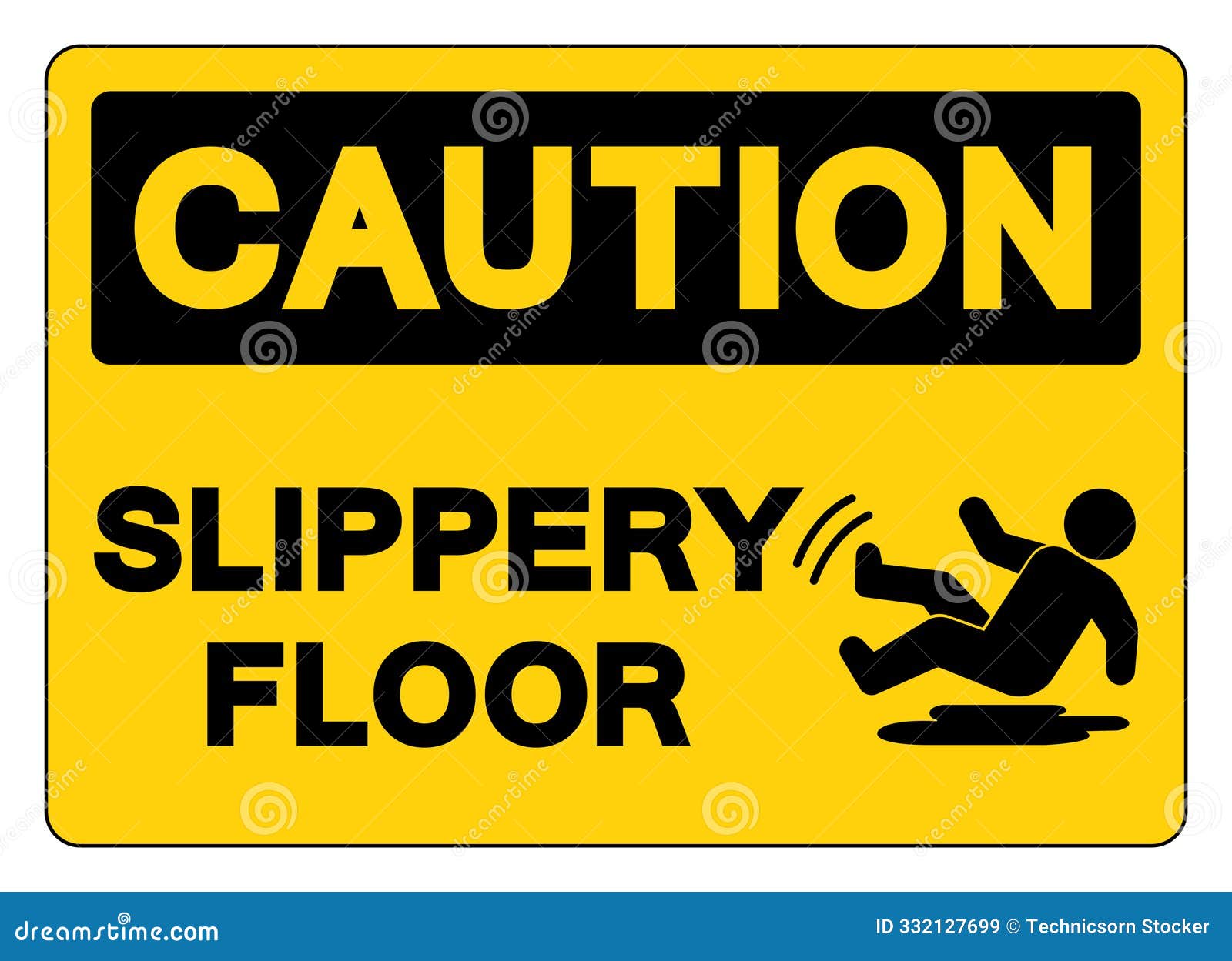Caution Slippery Floor Symbol Sign,Vector Illustration, Isolate On ...