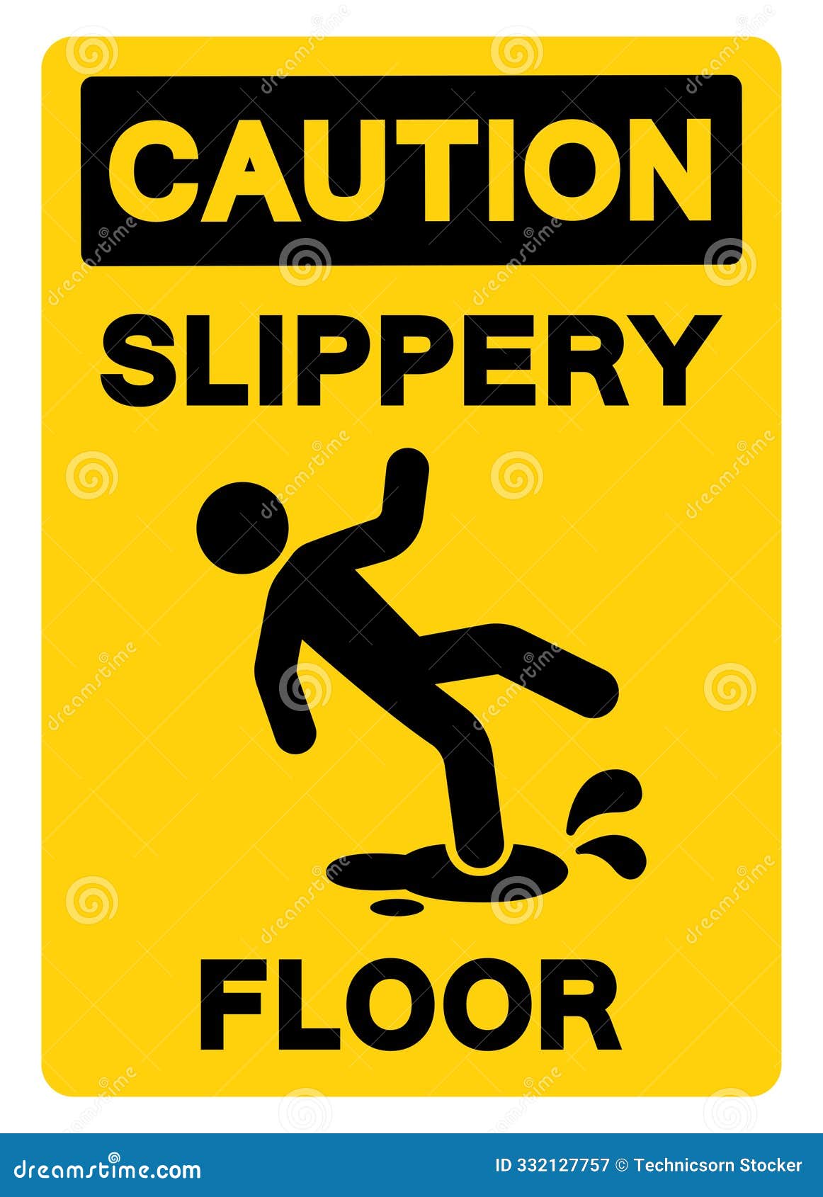 Caution Slippery Floor Symbol Sign,Vector Illustration, Isolate On ...