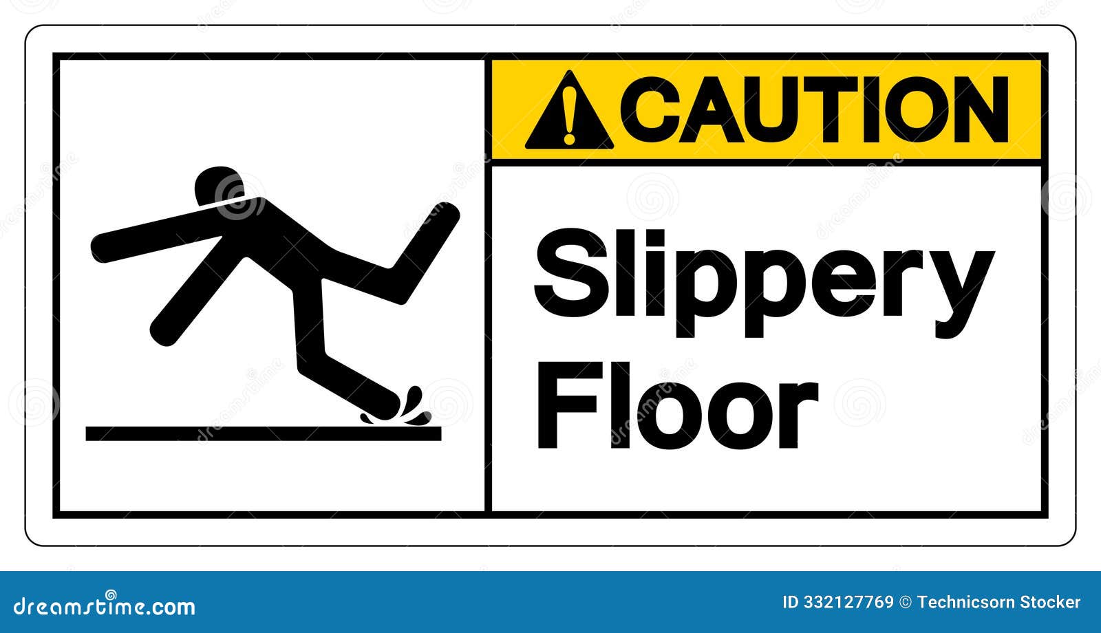 Caution Slippery Floor Symbol Sign,Vector Illustration, Isolate on ...