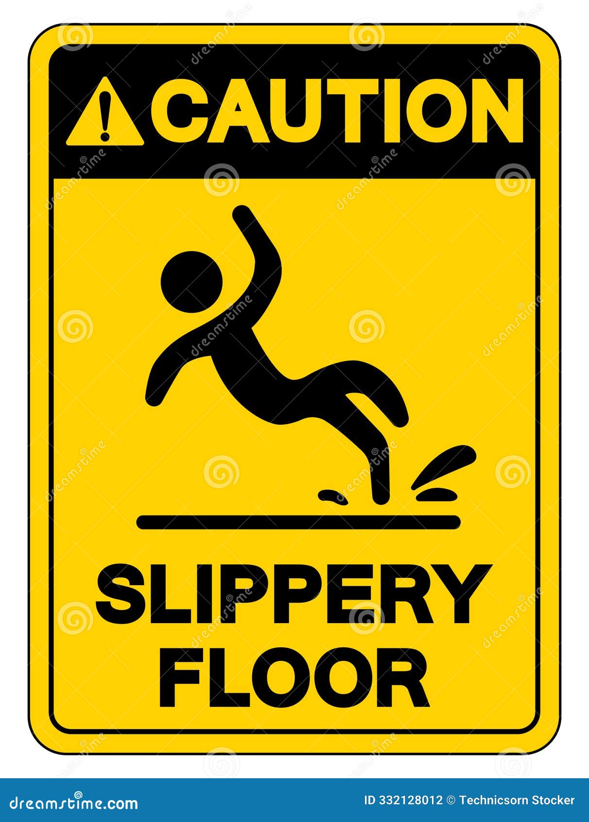 Caution Slippery Floor Symbol Sign,Vector Illustration, Isolate On ...