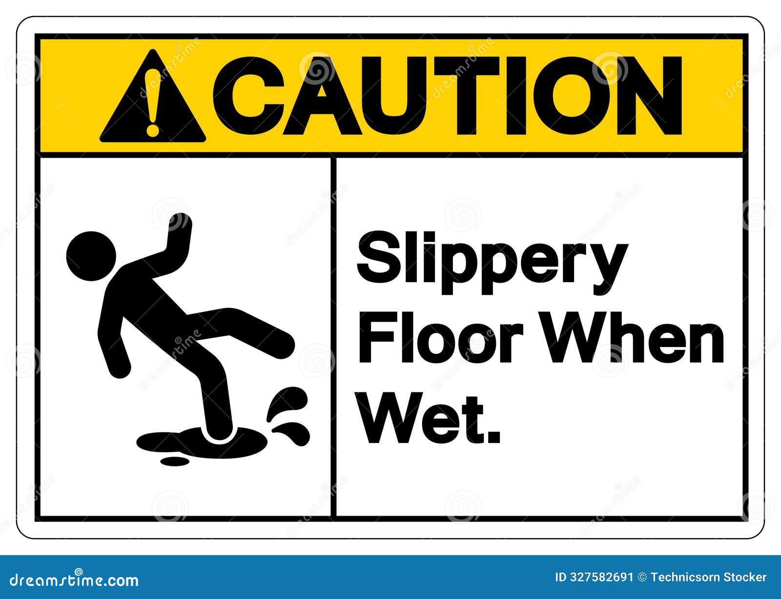 Caution Slippery Floor when Wet Symbol Sign,Vector Illustration ...