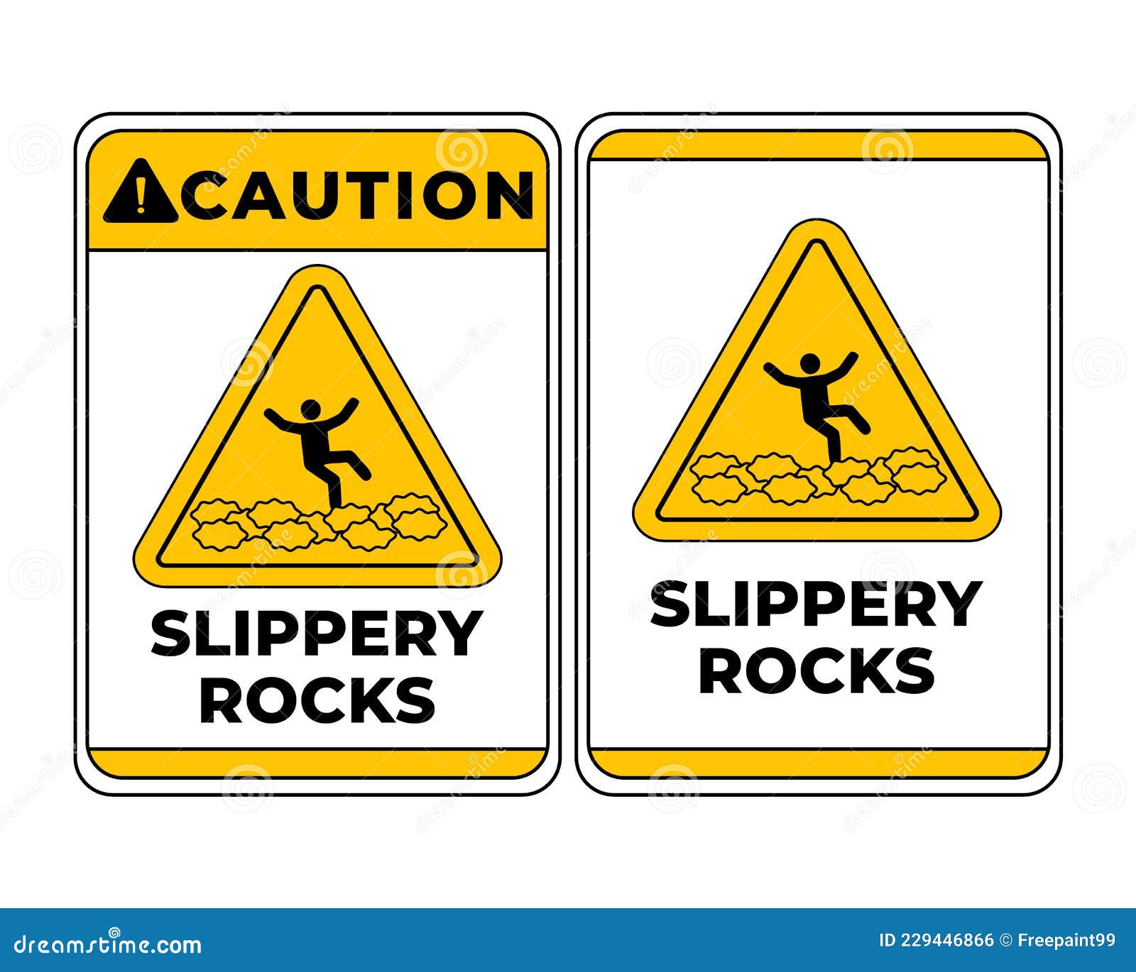 Caution Slippery With Drop Water Vector Illustration Cartoondealer