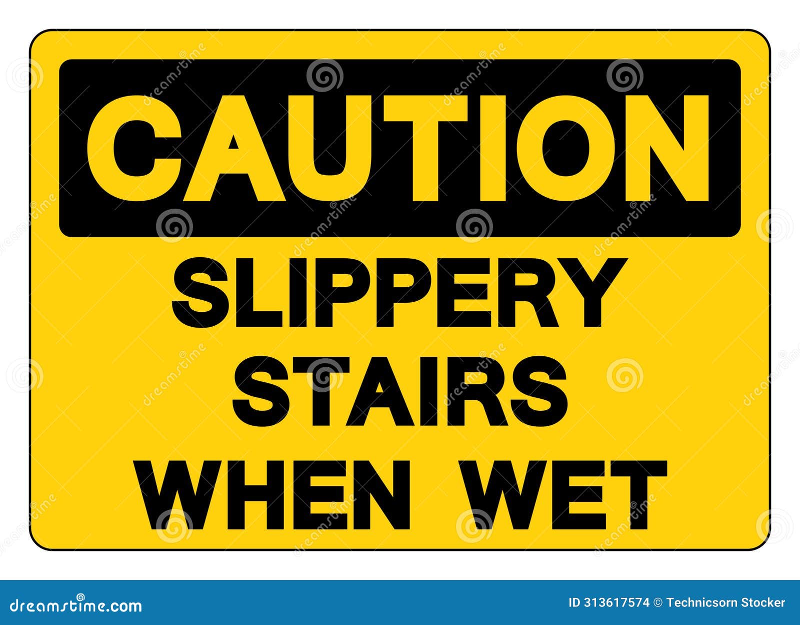 Caution Slippery Stairs when Wet Symbol Sign,Vector Illustration ...