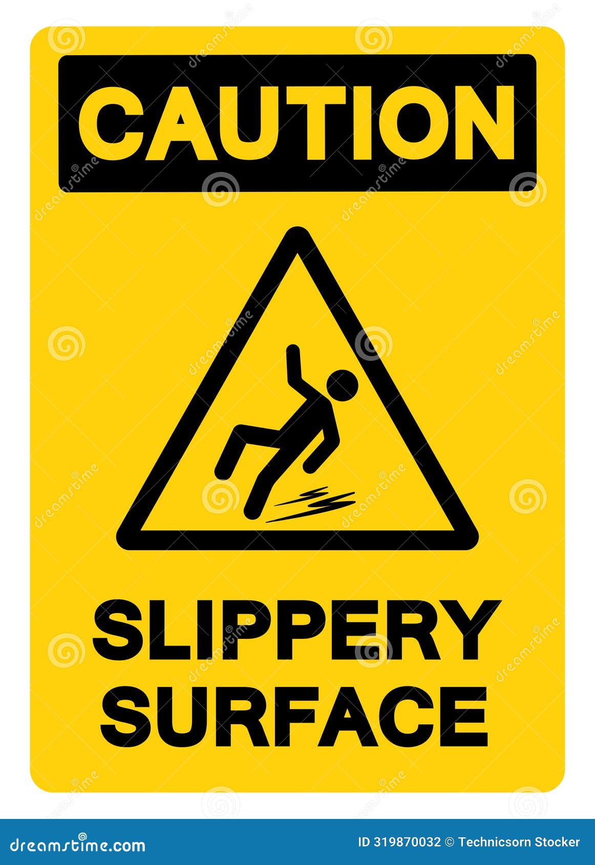 Caution Slippery Surface Symbol Sign,Vector Illustration, Isolate On ...
